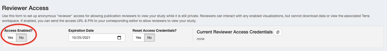 Reviewer access – Single Cell Portal